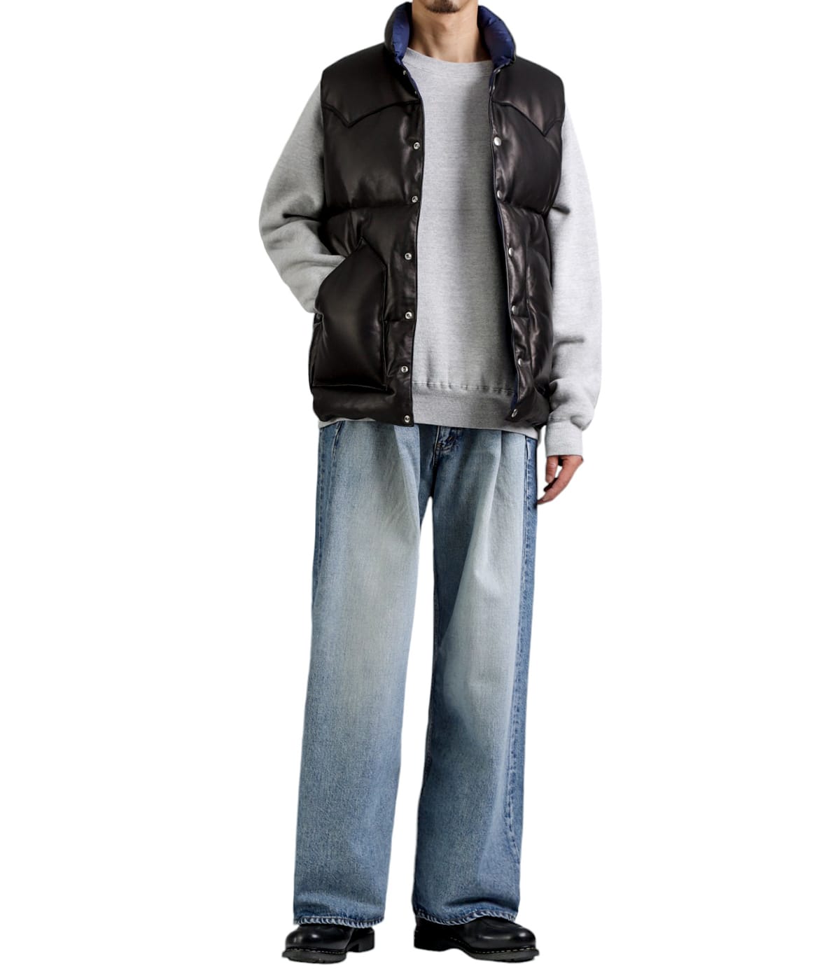 Leather Down Vest | KAPTAIN SUNSHINE(キャプテンサンシャイン) / アウター ダウンベスト レザー ...